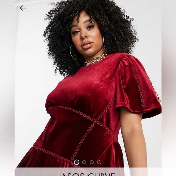 ASOS Curve | Dresses | Asos Curve Velvet Trim Mini Dress | Poshmark